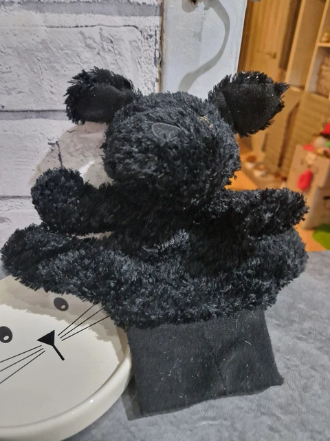 IKEA KLAPPAR DJUR Black Puppy Dog Hand Glove Puppet 9” Plush Soft Toy ...