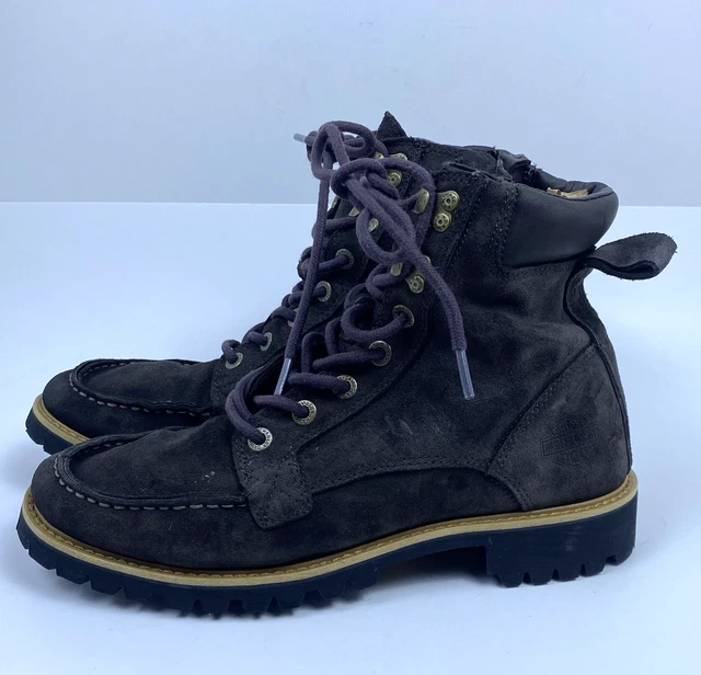 HARLEY DAVIDSON GARDNER Dark Brown Suede Motorcycle Boots D96255 Men's ...