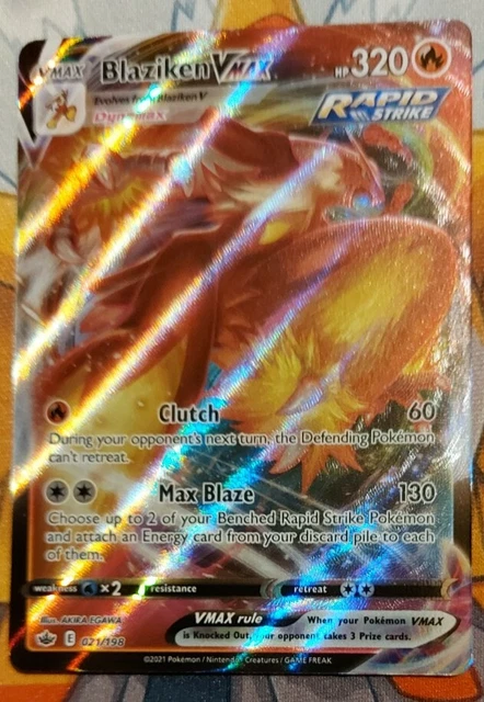 BLAZIKEN VMAX CHILLING Reign 021/198 Ultra Rare Pokemon TCG Card - M/NM ...