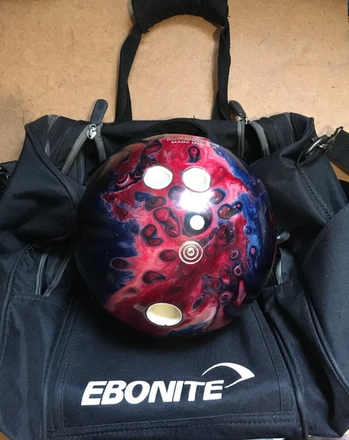 VINTAGE EBONITE TORNADO Warning Bowling Ball 4410396 Used & Bag USA £10 ...