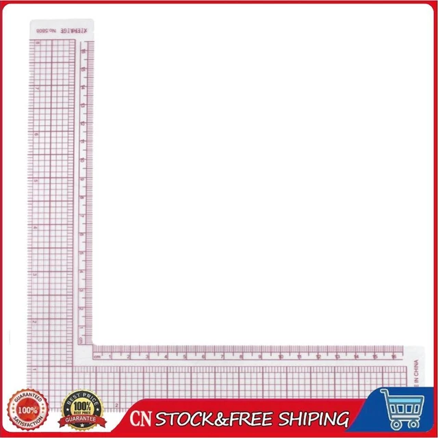 ACRYLIC L SHAPE Right Angle Patchwork Scale Ruler Multi-function ...