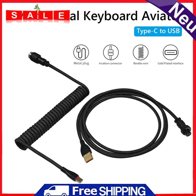 AVIATION CONNECTOR WOVEN Type-C to USB Mechanical Keyboard Aviator ...