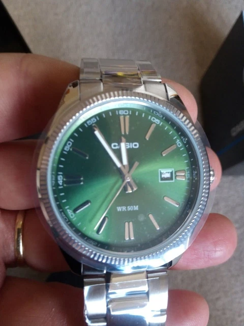 BRAND NEW CASIO MTP-1302PD-3AVEF Green Dial Watch - TRUSTED SELLER - UK ...
