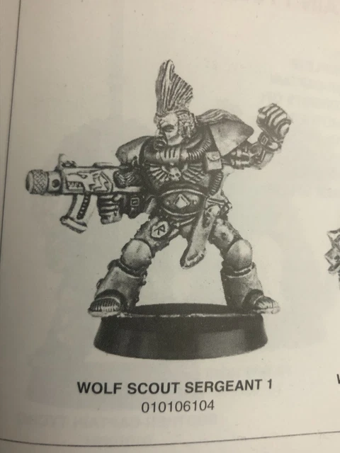 WARHAMMER 40K CLASSIC Wolf Scout Sergeant with Bionic Arm Space Wolves ...