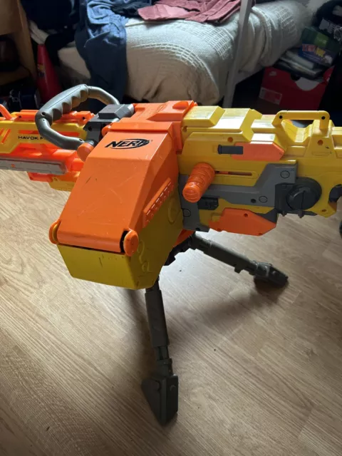 NERF N-STRIKE HAVOK Fire EBF-25 Motorised Machine Gun Blaster with ...