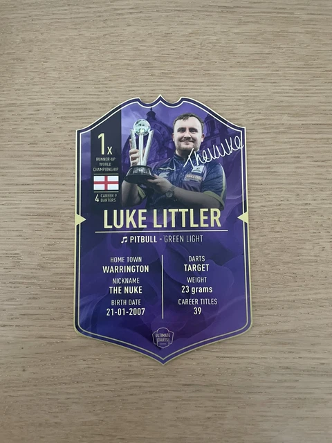 SIGNED LUKE LITTLER Ultimate Darts Card 2024 - Proof Of Purchase £59.00 ...