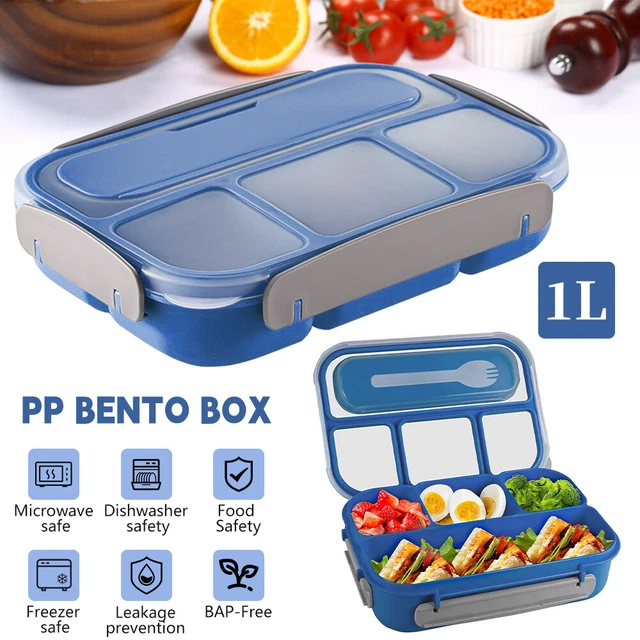1L BENTO LUNCH Box Food Storage Container 4 Compartment For Adults Kids ...
