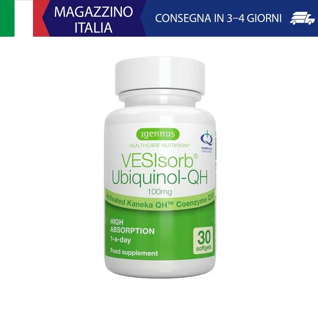VESISORB UBIQUINOLO 100MG Kaneka, Ubichinolo Integratore Coenzima Q10 ...