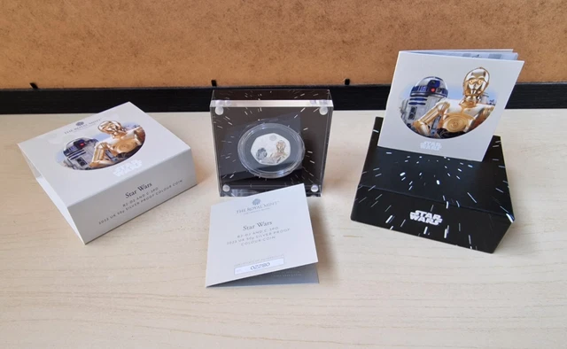 STAR WARS R2-D2 & C-3PO UK 50p SILVER PROOF COLOUR COON 2023 ROYAL MINT ...