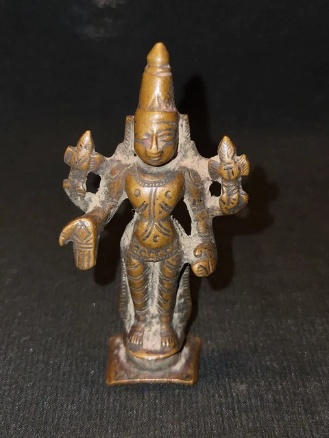 ANTIQUE TRADITIONAL INDIAN Bronze Statue God Vishnu Balaji Kalki ...
