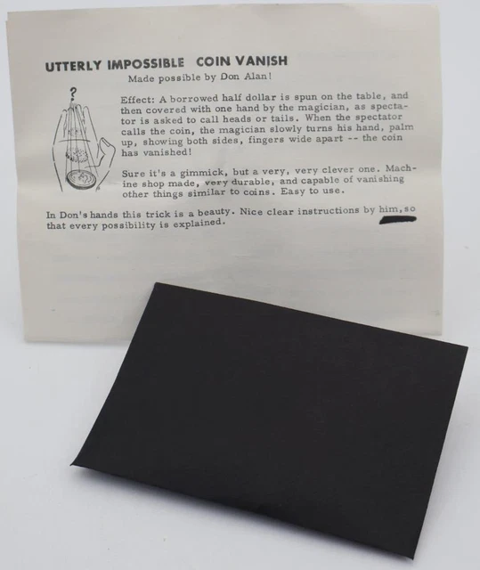 VINTAGE COLLECTIBLE UTTERLY Impossible Coin Vanish by Don Alan Coin ...