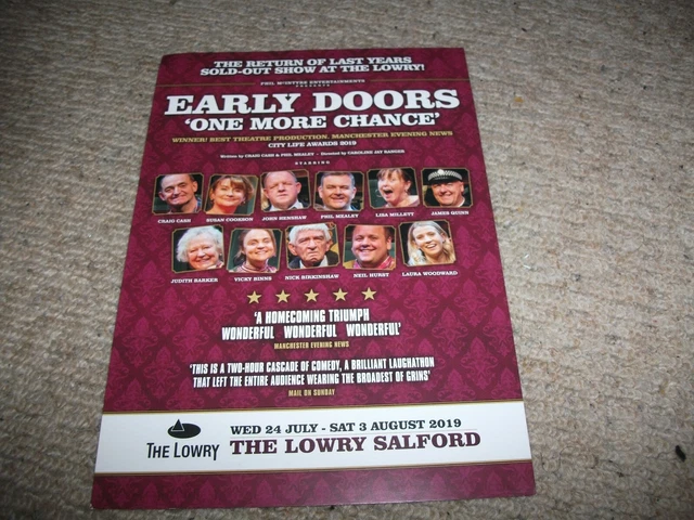 EARLY DOORS THEATRE leaflet (The Lowry Salford, Craig Cash, John ...