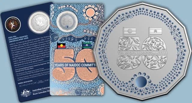 2024 50C NAIDOC 50 years Coloured Unc Coin RAM Fifty Cent KCIII EUR 44,19 - PicClick IT
