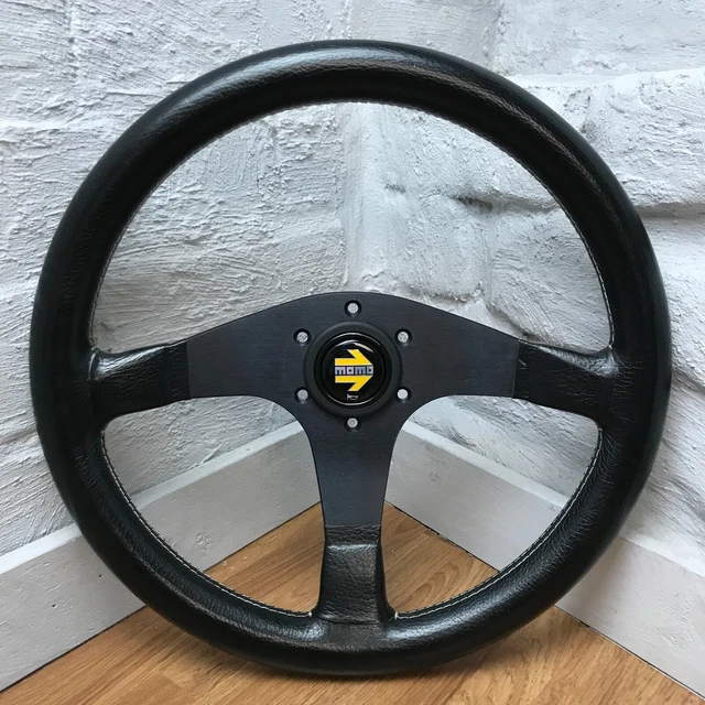 VÉRITABLE MOMO D36, 360mm Cuir Noir Direction Roue 1992 Classique ...