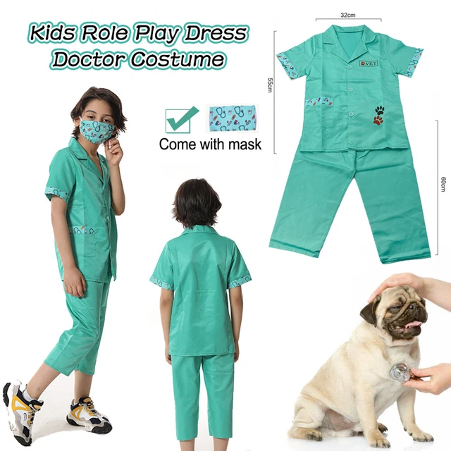 ANIMAL LOVING VET Kids Occupation Costume Boys Uniform Girl Book Day ...