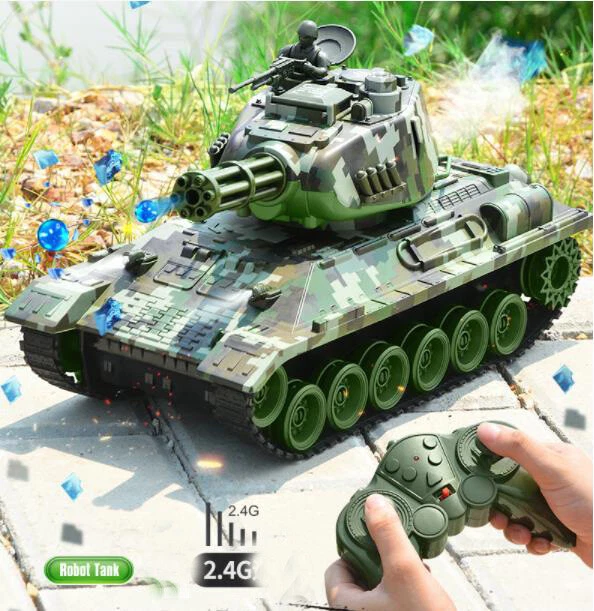 1:24 RC TANK Water Bullet Firing Gun Remote Radio Army Battle Model Toy ...