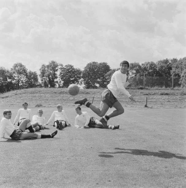 ENGLISH FOOTBALLER TERRY Venables of Tottenham Hotspur shows OLD PHOTO ...