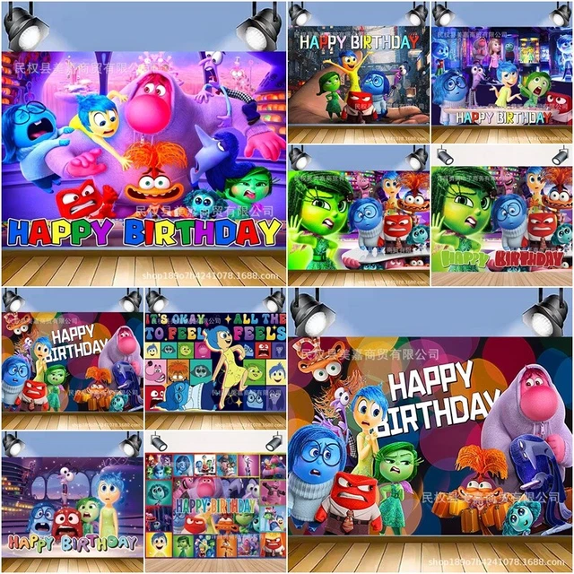 INSIDE OUT BIRTHDAY Backdrop Photography Studio Background Party Banner ...