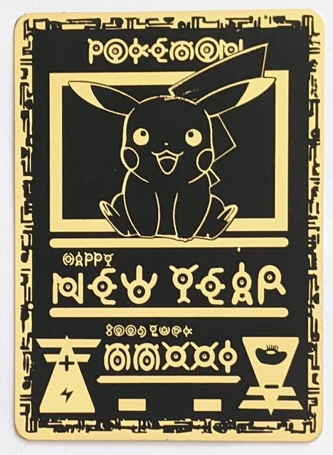 PIKACHU ANCIENT ANIMAL Pokemon Black Gold Solid Metal Collectables ...