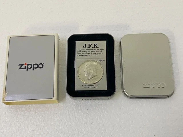 SA 5538M ZIPPO Lighter 1932 SECOND RELEASE J.F.K. John F. Kennedy No ...