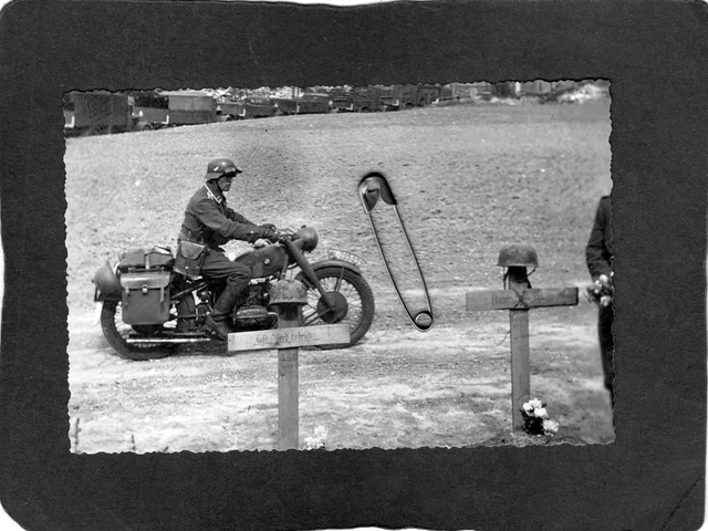 PM15) FOTO WEHRMACHT Motorrad Krad Melder Gräber Fallschirmjäger ...