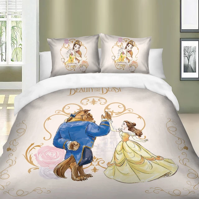 BEAUTY AND THE Beast Doona/Duvet/Quilt Cover Set Single/Double/Queen ...