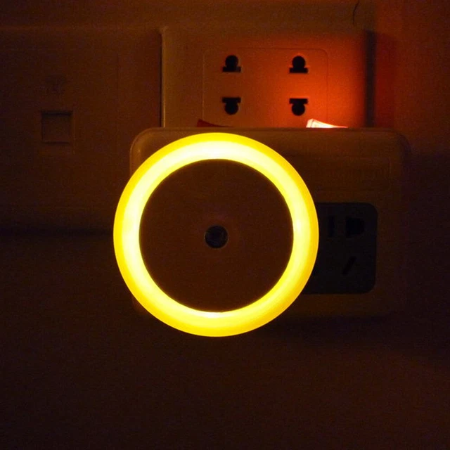 LED LIGHT SENSOR Control Night Light Mini Novelty Round Bedroom Lamp ...