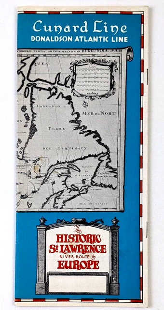 1950 CUNARD DONALDSON Atlantic Line St Lawrence River Canada Routes VTG ...