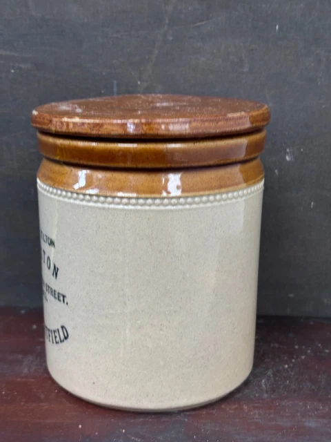 57536 OLD VINTAGE Antique Printed Ironstone Keiller Pot Cheese Jar ...