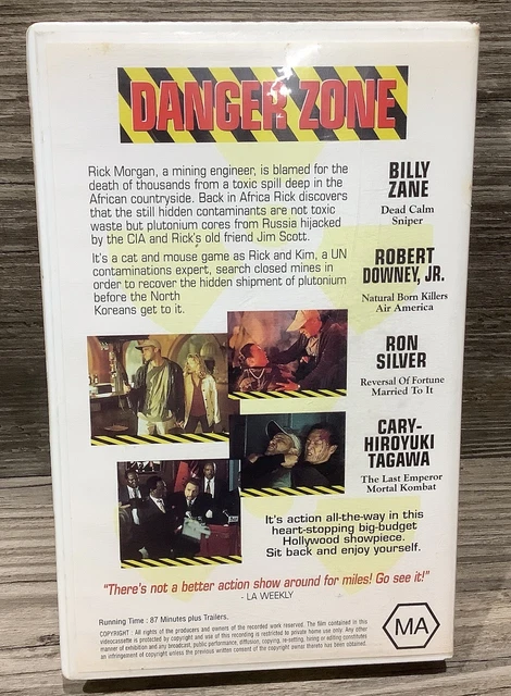 DANGER ZONE VHS Video Tape PAL 1980’s Action Movie Billy Zane Robert ...