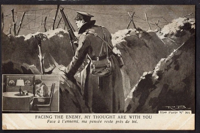 MILITARY - WW1 Humour "Facing the Enemy" Trench Scene Postcard EUR 3,51 ...