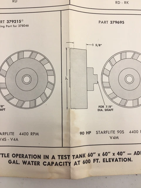 VINTAGE ORIGINAL EVINRUDE Outboard Test Prop Identification Chart ...