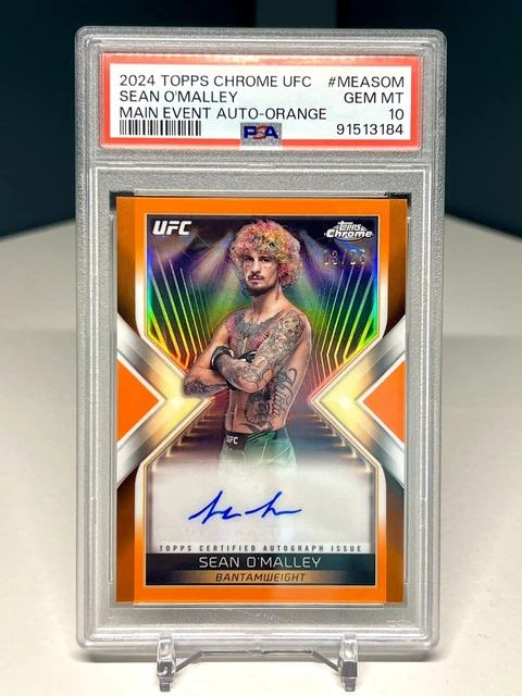2024 TOPPS CHROME UFC Sean O'Malley réfracteur auto orange #/25 PSA 10 ...