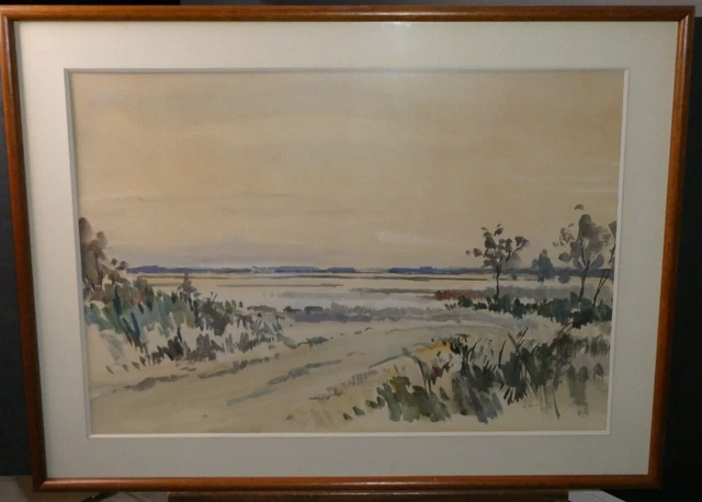 AQUARELLE ENCADRÉE ET signée - Paysage de Brenne - Jean ROSSET EUR 135,00 - PicClick FR
