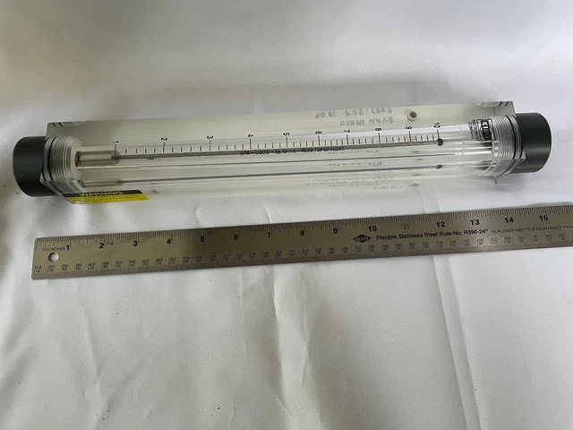 KING INSTRUMENT ROTAMETER P/N 751021 7A-08 Acrylic 10 GPM Flowmeter 3/4 ...