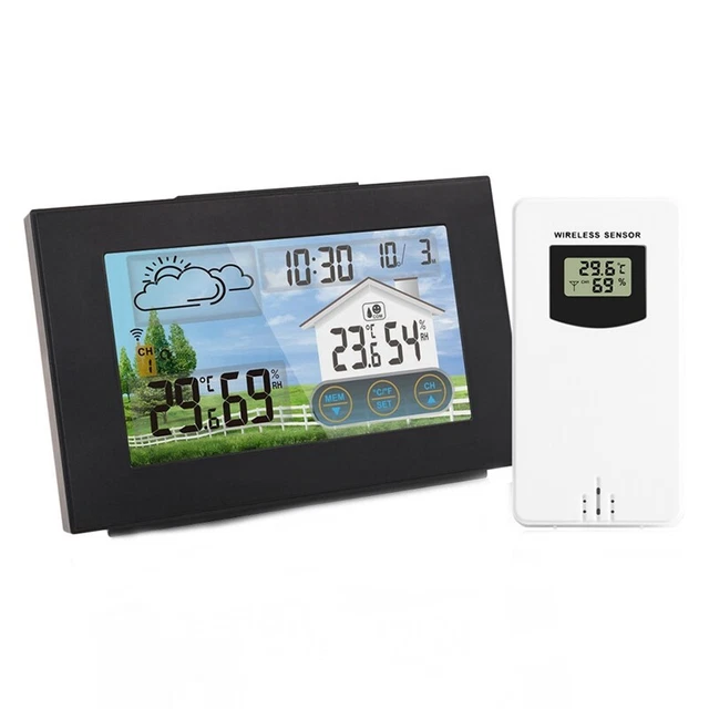 MIT SENSOR, FARB-TOUCHSCREEN-, Kabellose Wetterstation, Vorhersage ... MIT SENSOR, FARB-TOUCHSCREEN-, Kabellose Wetterstation, Vorhersage ...