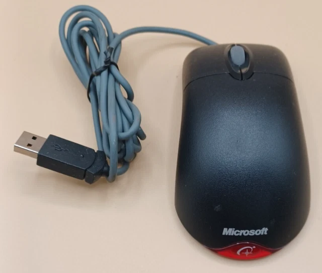 VINTAGE BLACK MICROSOFT Wheel Mouse Optical USB X08-99491 $12.95 - PicClick