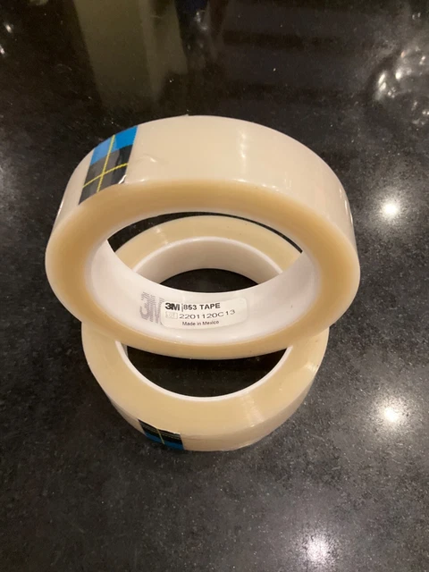 3M POLYESTER FILM Tape 853 Transparent 1” in x 72yd solvent resistant ...