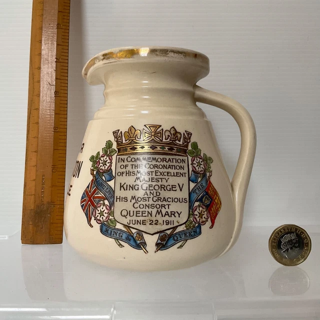 RARE VINTAGE WORTHINGTON Pub Jug George V 1911 Coronation Royal ...
