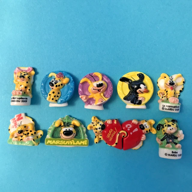 SÉRIE COMPLÈTE DE 10 fèves brillantes Marsupilami (Alcara / Super U ...