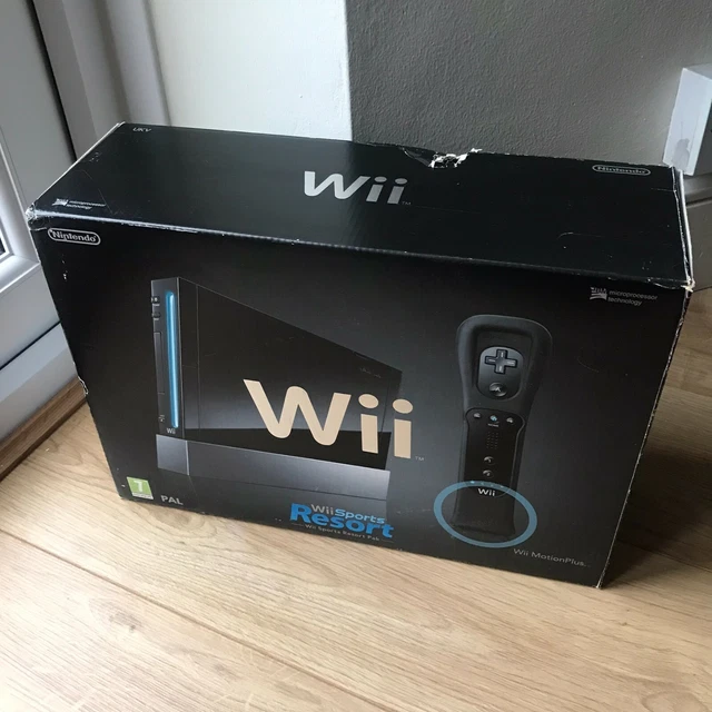 NINTENDO WII BLACK Console Wii Sports Resort Pak Boxed £74.99 - PicClick UK