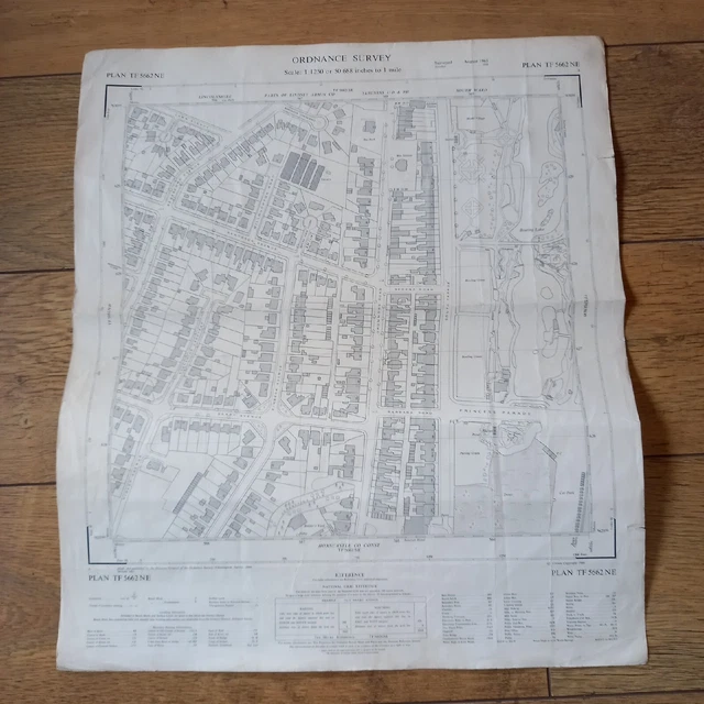 VINTAGE 1965, ORDNANCE Survey Map, Skegness Lincolnshire Area, Plan Tf ...
