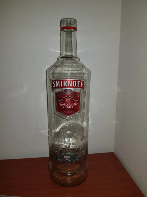 FLASCHE DEKOFLASCHE WODKA Vodka Smirnoff 3-Liter LEER! mit Pumpe ...