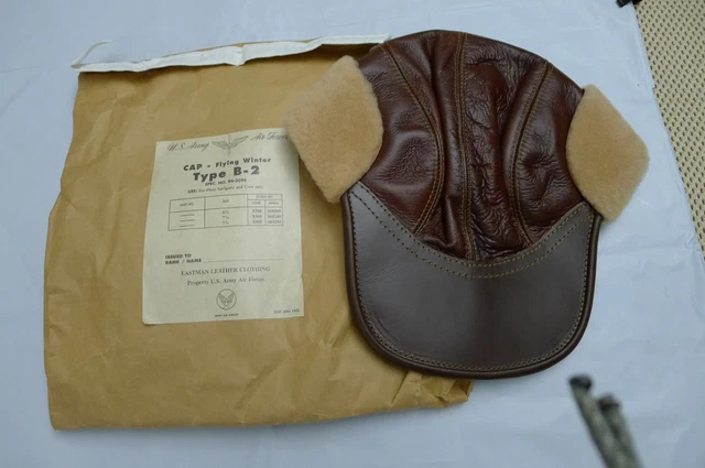 EASTMAN LEATHER FLIGHT Jackets USAAF B-2 Flying Cap, Rough Wear size 7 ...