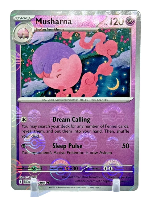 MUSHARNA 036/086 SV: Black Bolt and White Flare Poke Ball Holo Pokemon ...