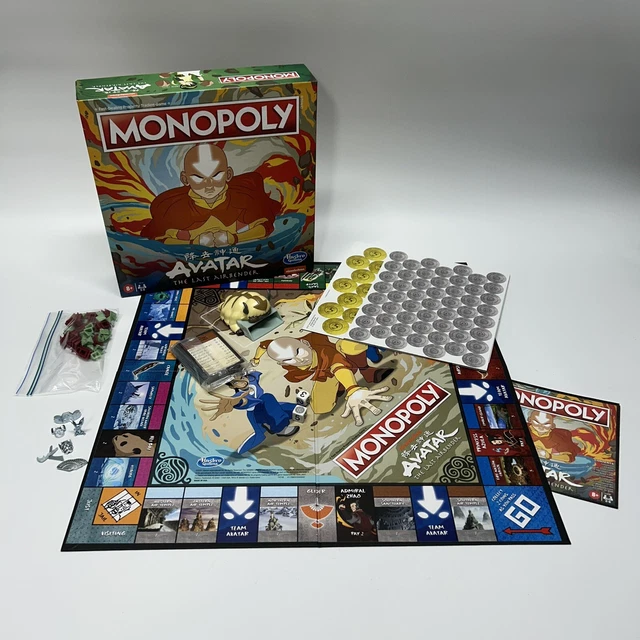 MONOPOLY AVATAR NICKELODEON Last Airbender Edition Board Game COMPLETE ...