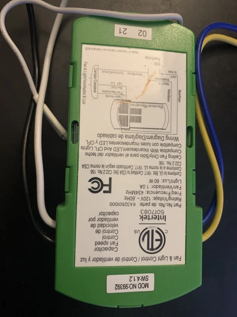 Ceiling Fan Remote Receiver Dl 1167rys 02 | Shelly Lighting