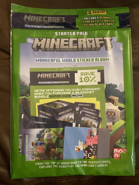 PANINI MINECRAFT WONDERFUL World Sticker Album Starter Pack *NEW ...