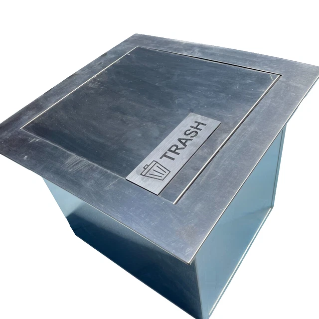 STAINLESS STEEL OUTDOOR Kitchen Built-In Countertop Waste Chute (16" x ...
