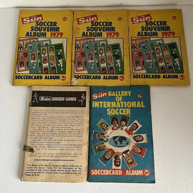 1979 THE SUN Soccer cards 5 x Complete Sets Football Cigarette Cards ...